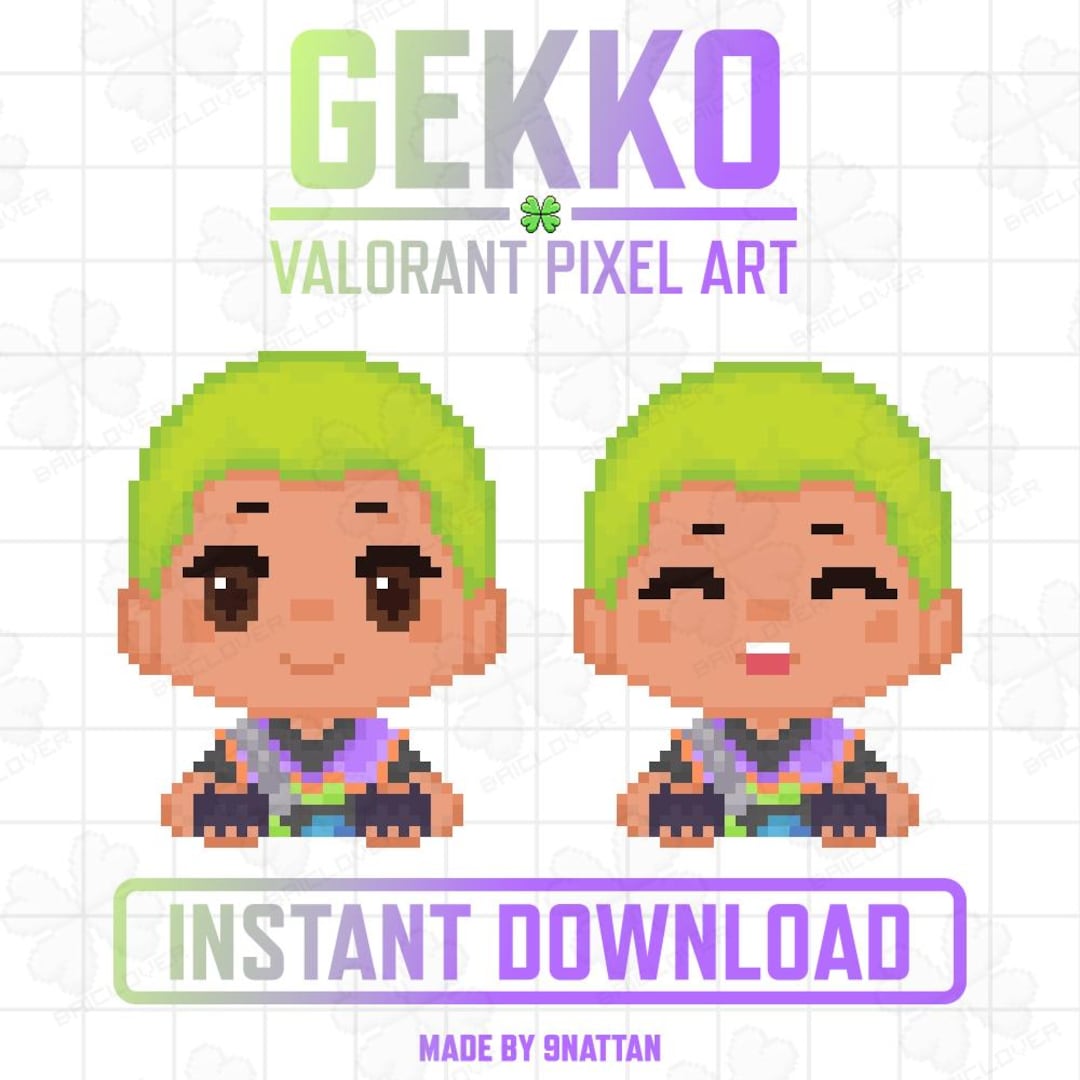 Valorant Gekko Pixel Art Chibi PNGTUBER - Gamer Gift (digital Download ...