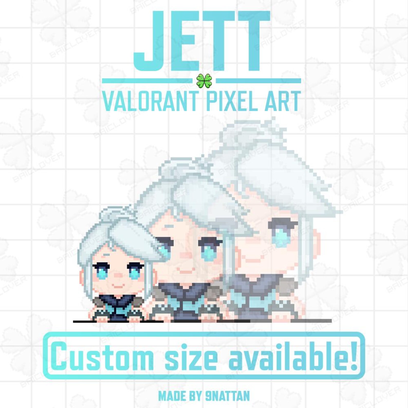 Valorant Jett Pixel Art Chibi PNGTUBER - Gamer Gift (digital Download ...