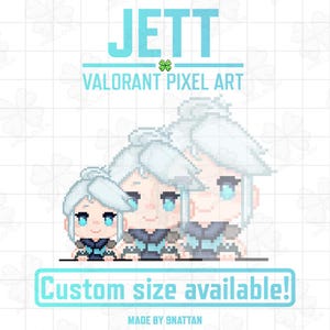 Valorant Agent Jett - Pixel Art Chibi | Digital Download Sticker ...