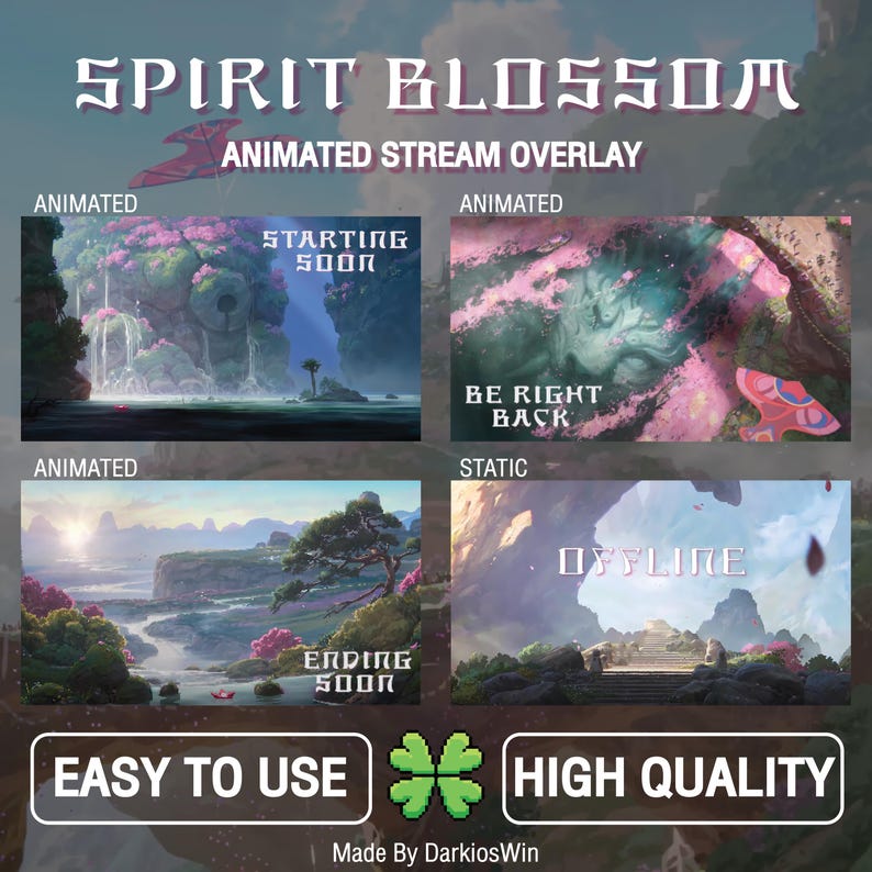 Spirit Blossom Beyond Animated Overlay | Twitch,kick,youtube | Overlay ...