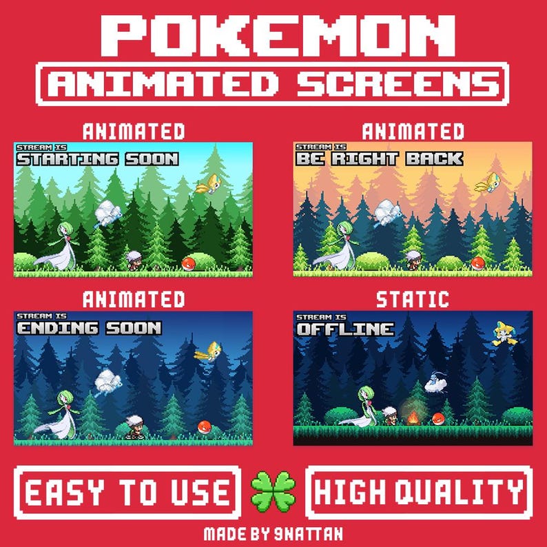 Pokemon Animated Screen and Transitions | Twitch,kick,youtube | Pokémon ...
