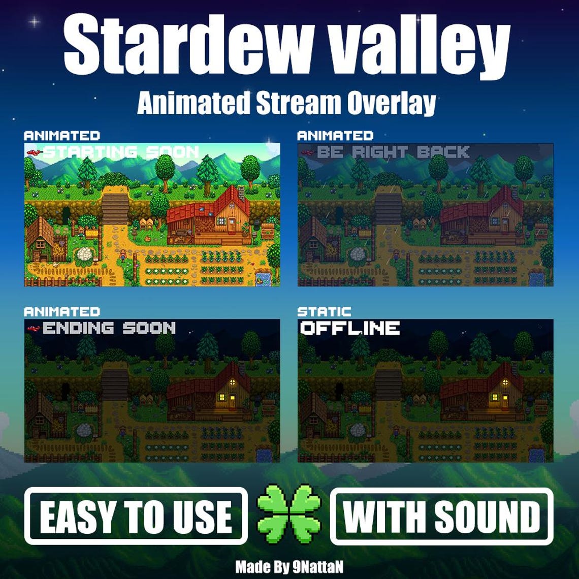Stardew Valley Animated Screen Overlays | Twitch,kick,youtube | Overlay ...