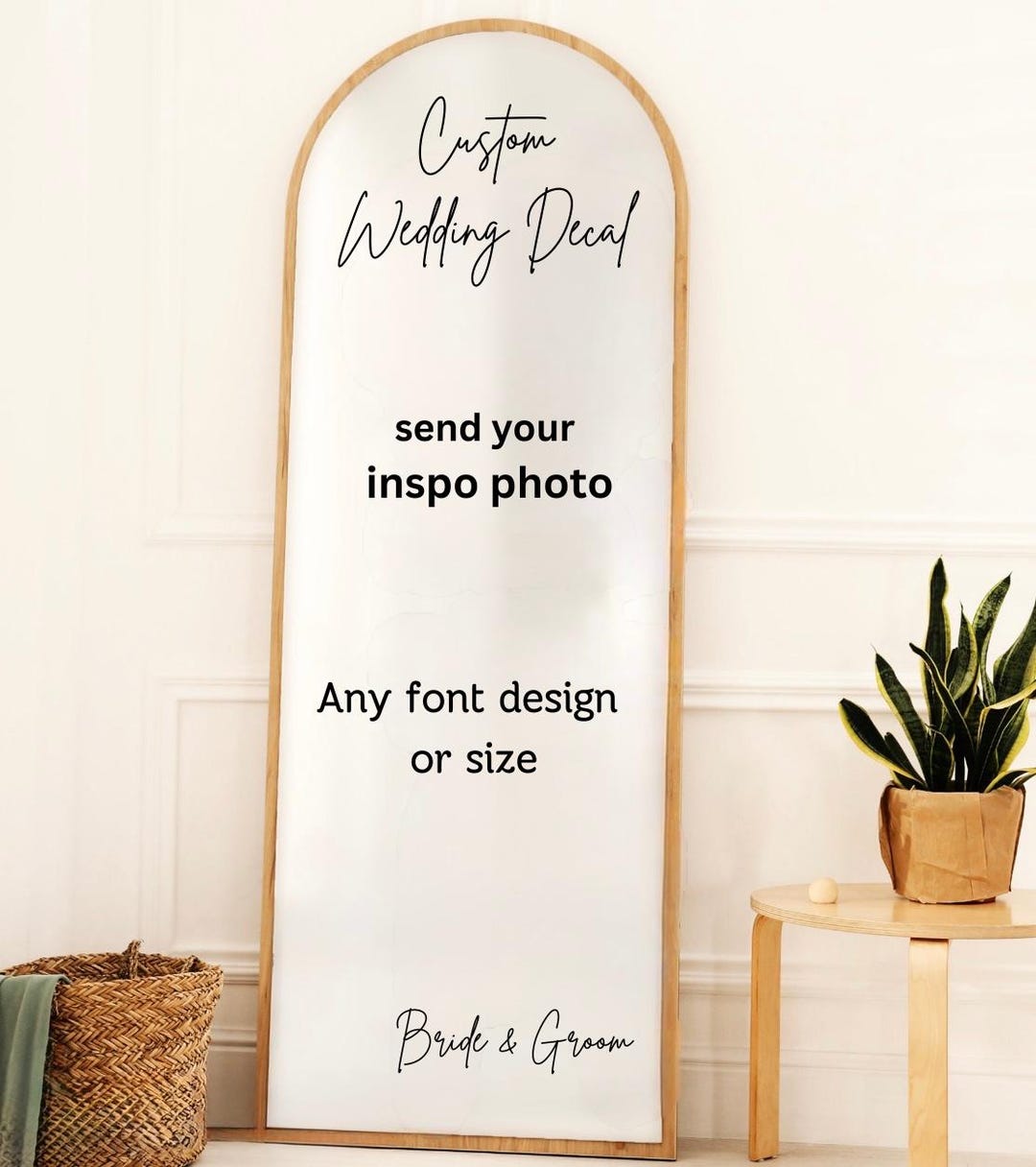 Custom Mirror Decal- Wedding Welcome Sign Decal- Vinyl Decal- Premium ...