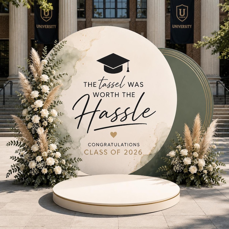 Custom Graduation Backdrop, Class of 2026, Happy Graduation, Arch Decal ...