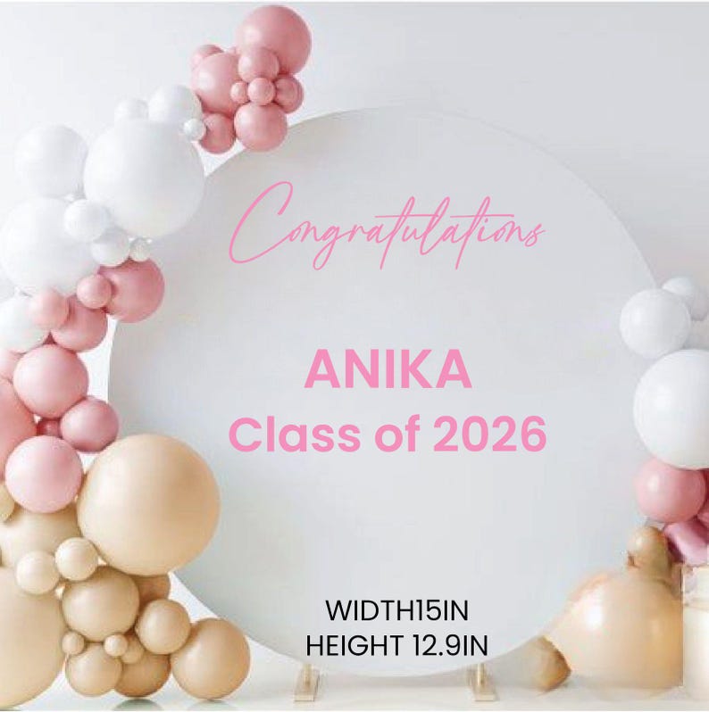 Custom Graduation Backdrop, Class of 2026, Happy Graduation, Arch Decal ...