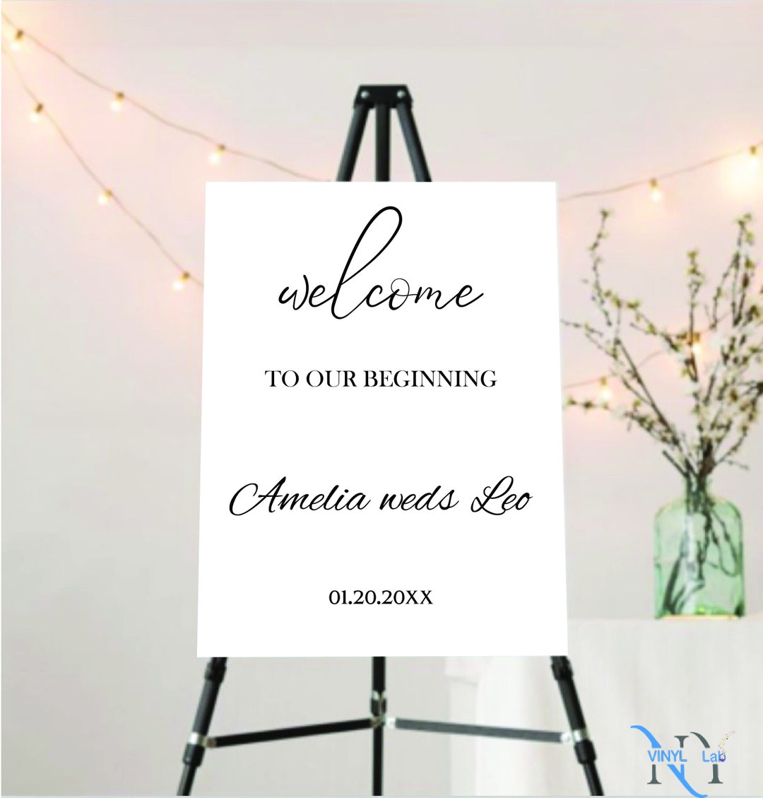 Personalized Wedding Welcome Sign on PVC Board Custom Entrance Sign ...