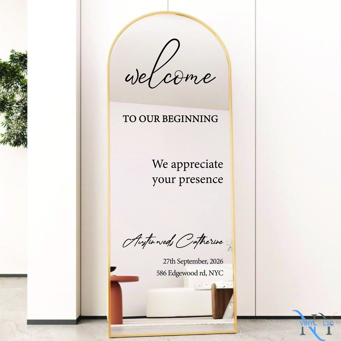 Welcome to Our Beginning Wedding Sign Personalized Vinyl Stickers ...