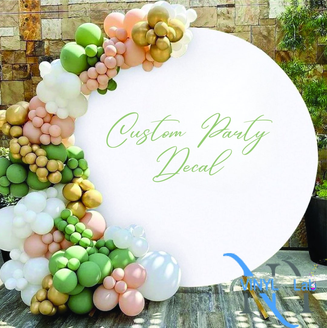 Custom Party Backdrop Decal: Birthday, Wedding, Shower Vinyl Sign - Etsy