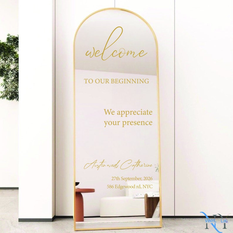 Welcome to Our Beginning Wedding Sign Personalized Vinyl Stickers ...