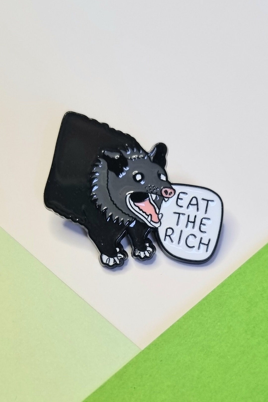 Eat the Rich Possum Funny Enamel Pin Badge Broach Gift - Etsy