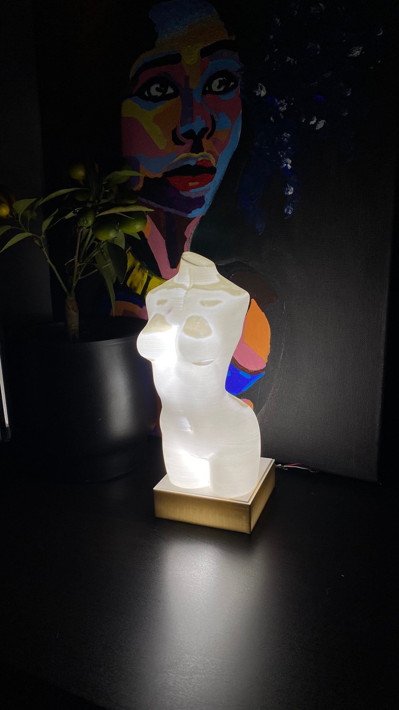 Female Figure Statue Table Lamp / 3D Printed - Etsy