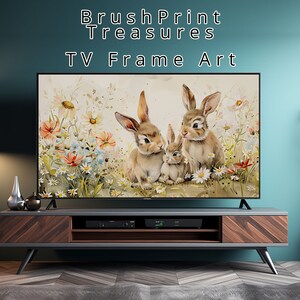 Frame TV Art Bunnies in Wildflower , Spring Samsung Frame TV Art Easter ...