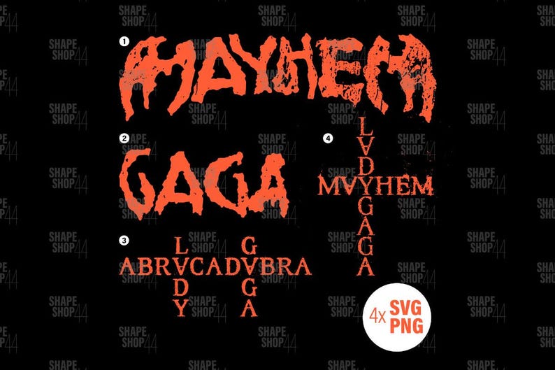 Mayhem Pack Gaga 4x PNG SVG - Etsy