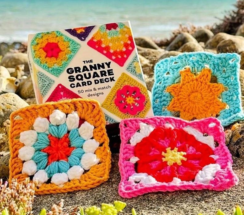 Granny Square 50 Card Deck With Book HARD to FIND - Etsy