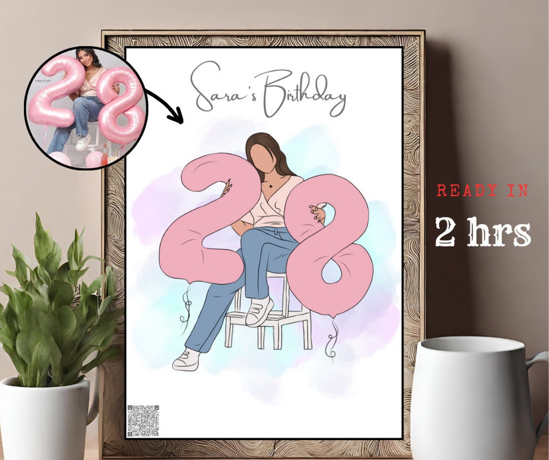 Faceless Portrait From Photo, Gift for Best Friend, Trendy Minimalist ...