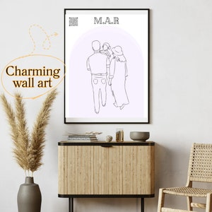 Faceless Line Art From Photo, Custom Gifts With Qr Code, Custom Name ...