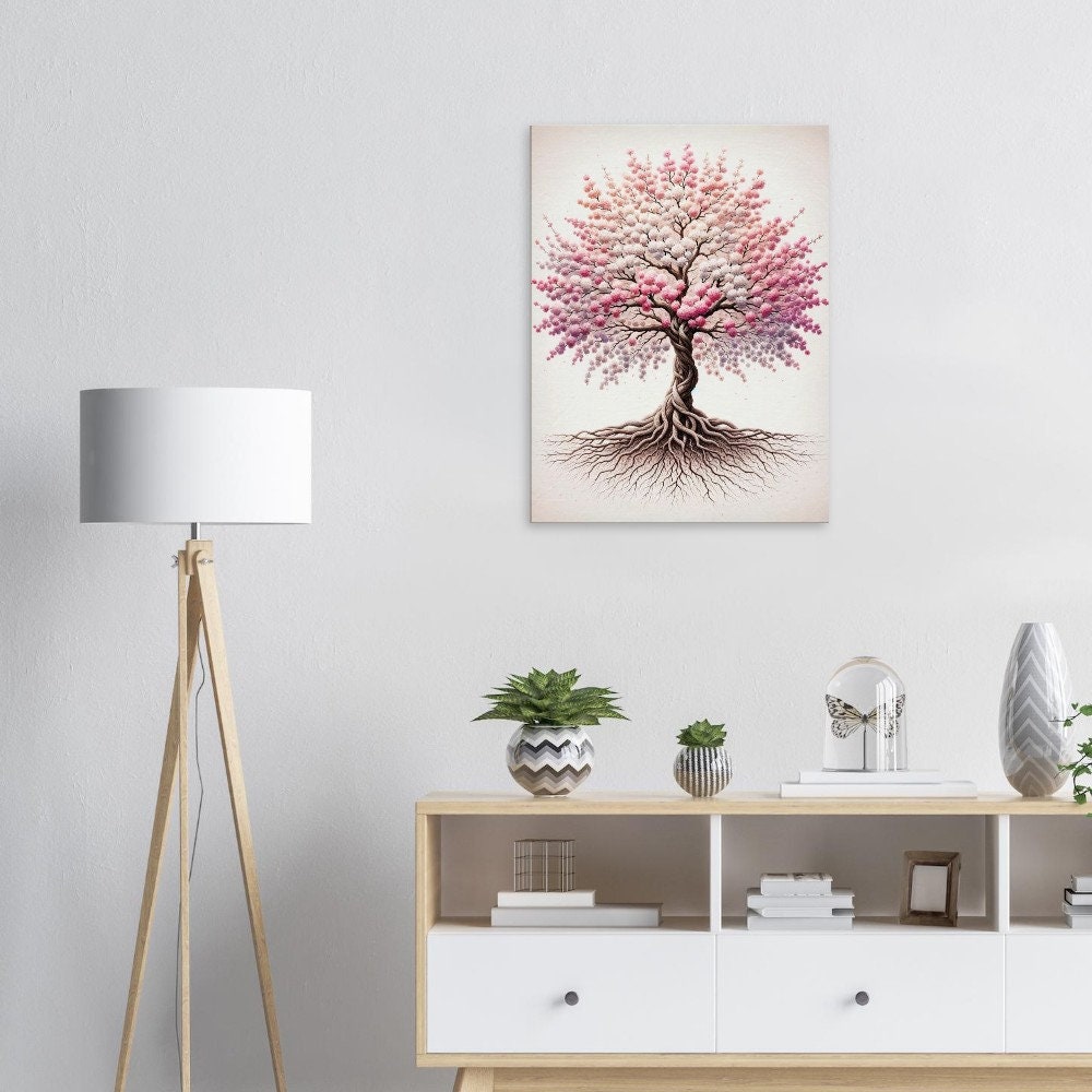 Canvas Tree of Life Cherry Tree. - Etsy