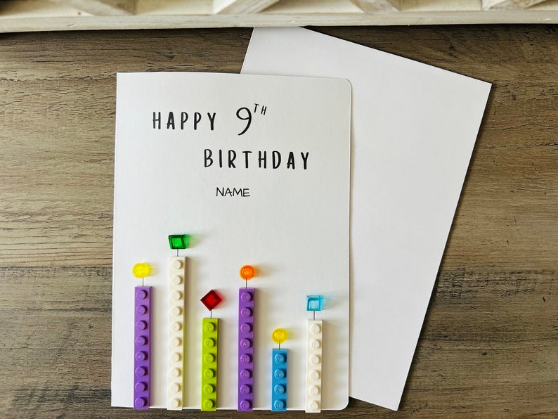 Customizable Birthday Candle Brick Card - Etsy