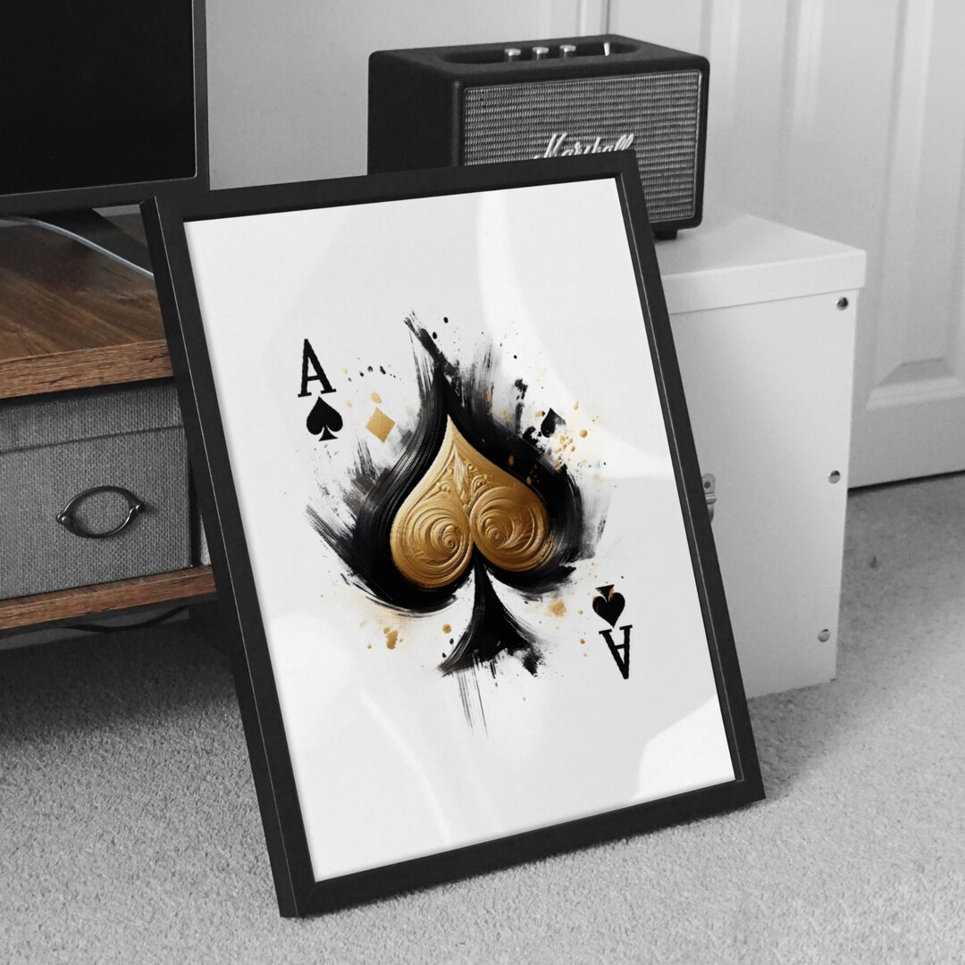 Ace of Spades V.1 , Printable Wall Art , Digital Download JPG 300dpi ...