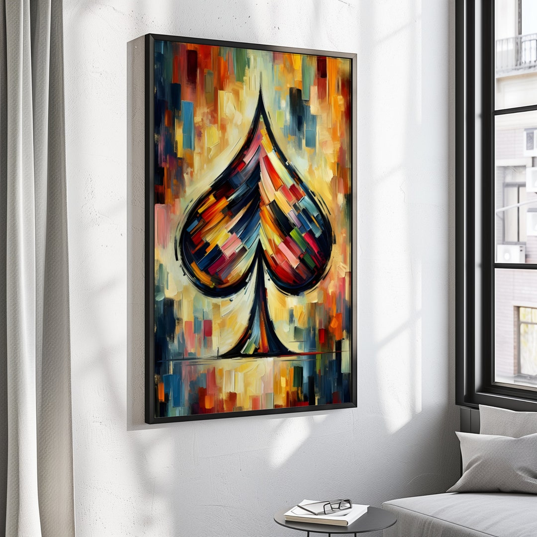 Oil Painting Spades V.1 , Printable Wall Art , Abstract Multicolor ...