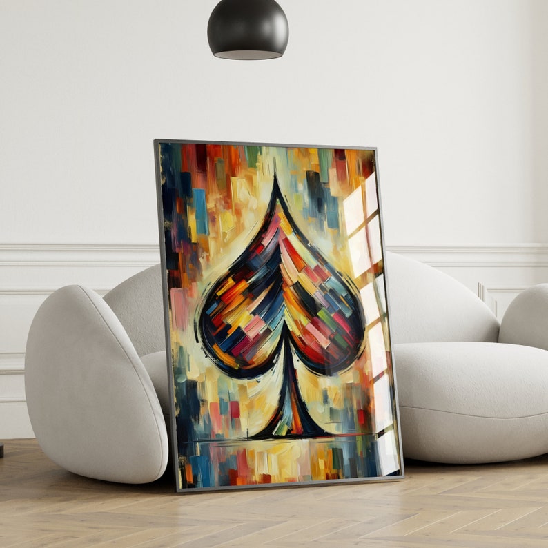 Oil Painting Spades V.1 , Printable Wall Art , Abstract Multicolor ...