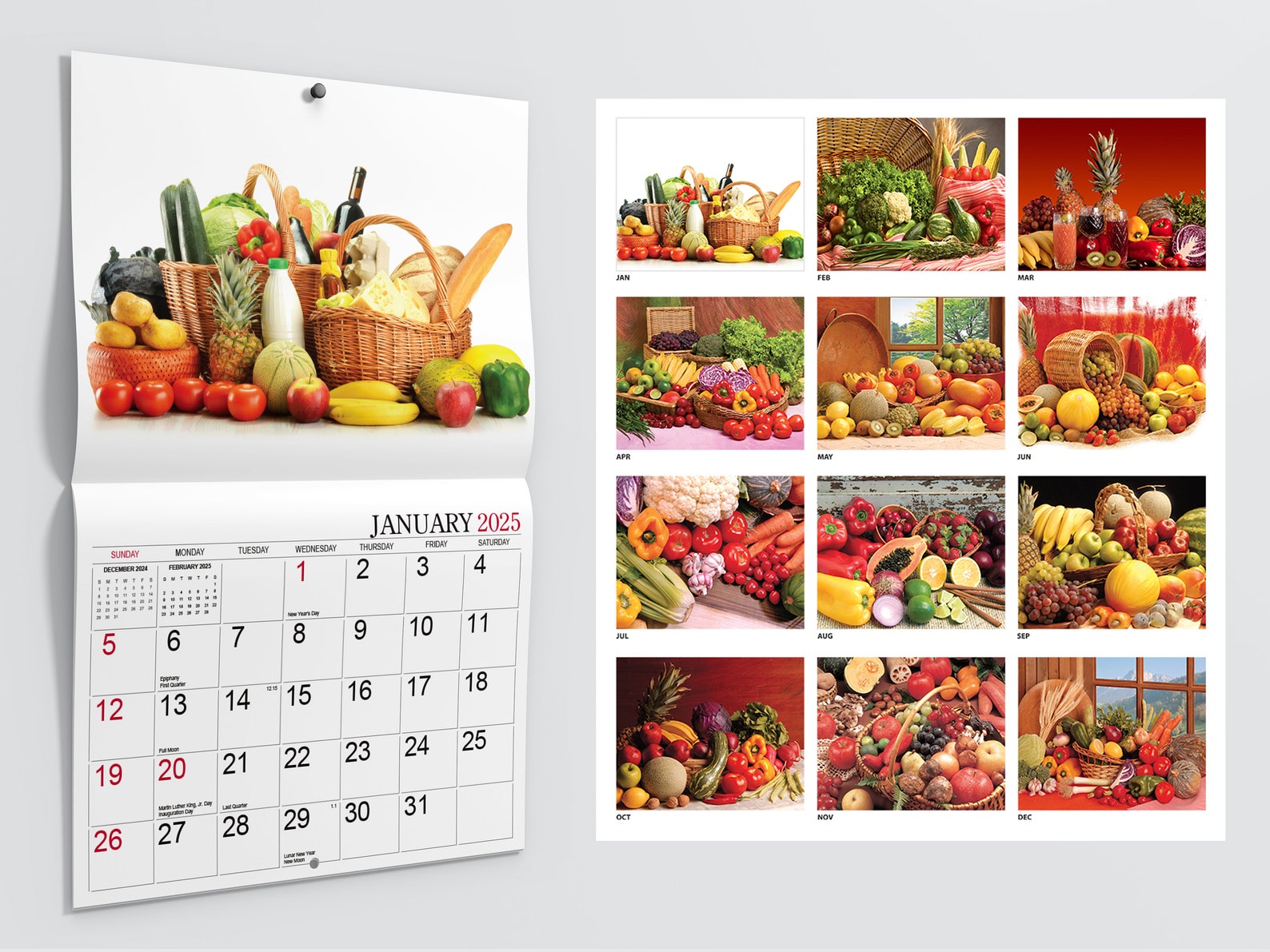 2025 Wall Calendar | 13 Month | 11" X 8.5" | Premium UV Coated Cover ...
