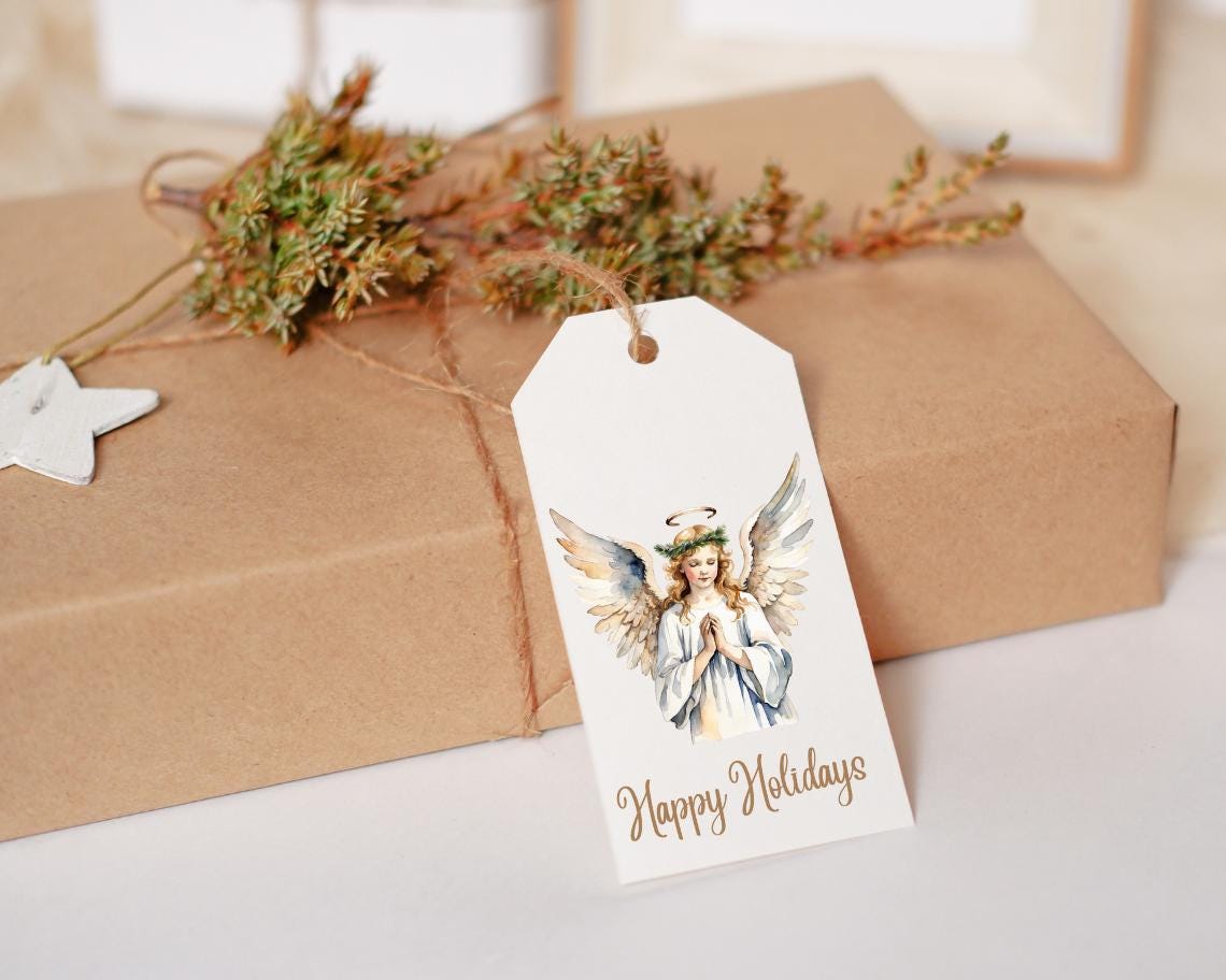 Christmas Gift Tags Printable | Vintage Christmas Angel | Gift Tags for ...