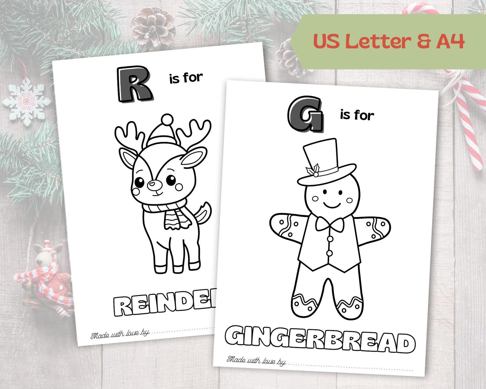 Christmas Coloring Pages, ABC Coloring Book, Kids Coloring Pages, ABC ...
