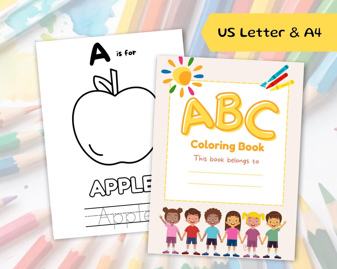 ABC Coloring Book, Babys First Abc Book, ABC Baby Shower Coloring Book ...