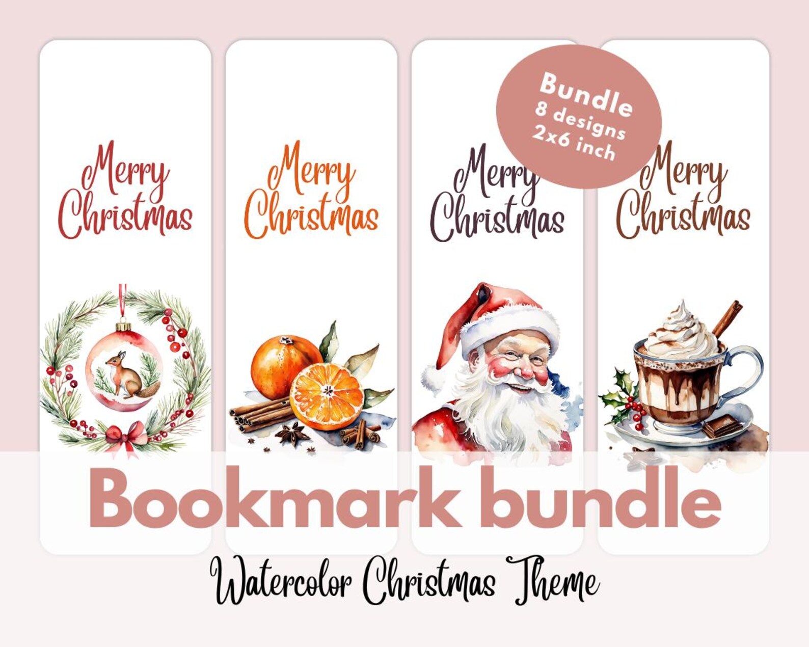 Christmas Bookmark Bundle | Printable Bookmarks | Gifts for Book Lovers ...