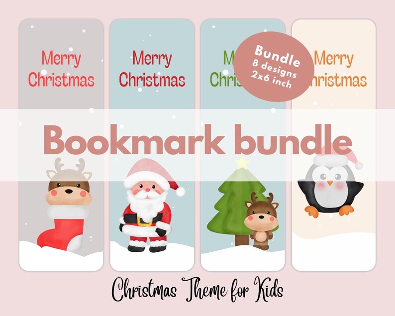 Printable Bookmarks for Kids | Christmas Bookmarks | Book Page Holder ...