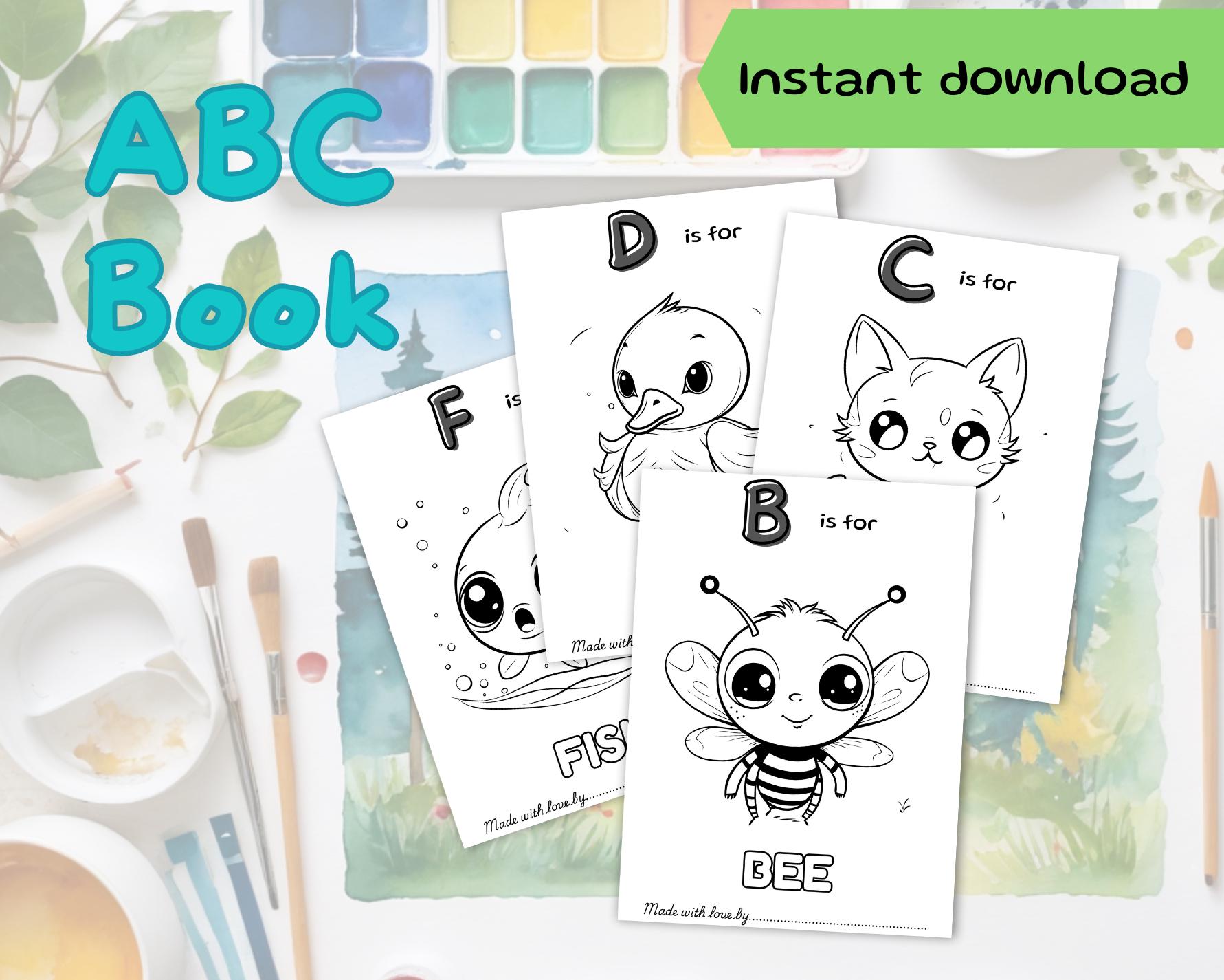 ABC Baby Shower Coloring Book | ABC Coloring Book | Coloring Pages ...