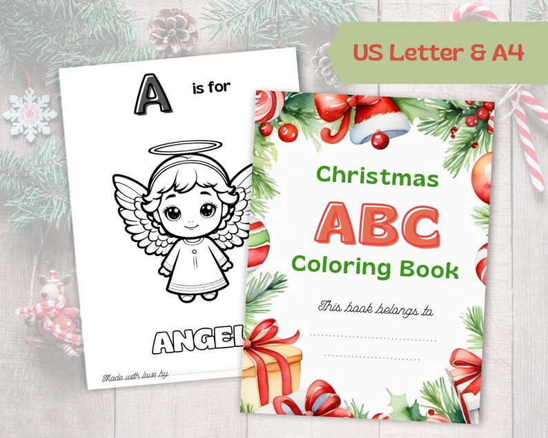 Christmas Coloring Pages, ABC Coloring Book, Kids Coloring Pages, ABC ...