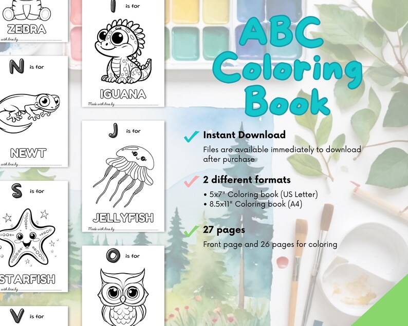 ABC Baby Shower Coloring Book | ABC Coloring Book | Coloring Pages ...