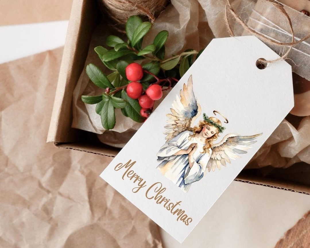 Christmas Gift Tags Printable | Vintage Christmas Angel | Gift Tags for ...