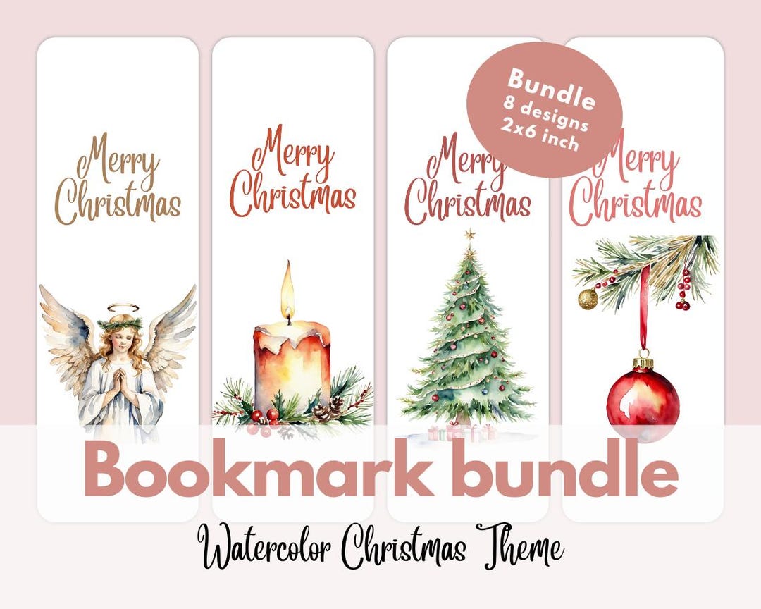 Christmas Bookmark Bundle | Printable Bookmarks | Gifts for Book Lovers ...