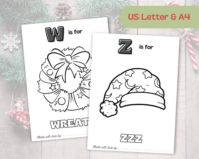 Christmas Coloring Pages, ABC Coloring Book, Kids Coloring Pages, ABC ...