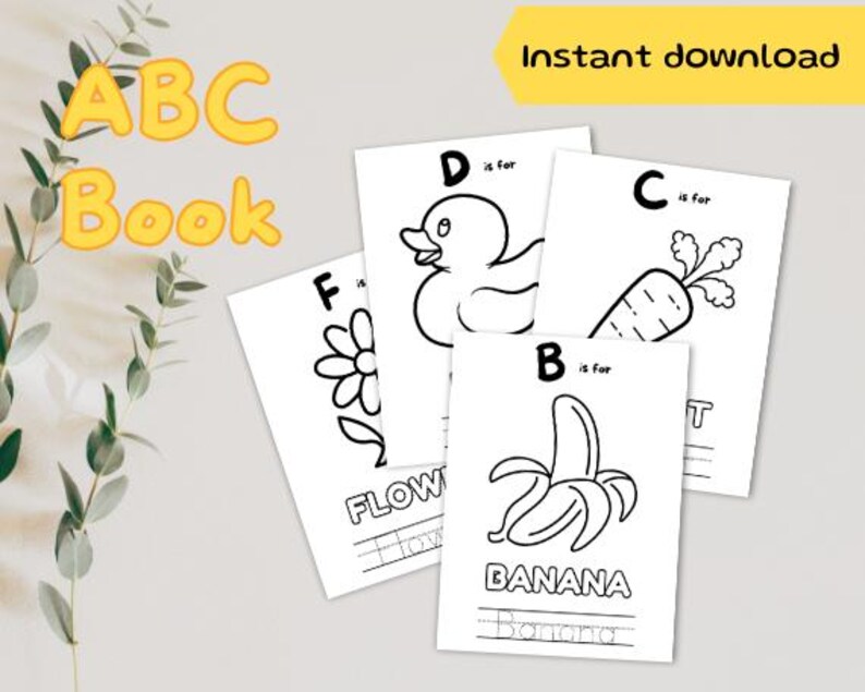 Babys First Abc Book, ABC Baby Shower Coloring Book, ABC Coloring Book ...