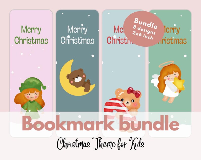 Printable Bookmarks for Kids | Christmas Bookmarks | Book Page Holder ...