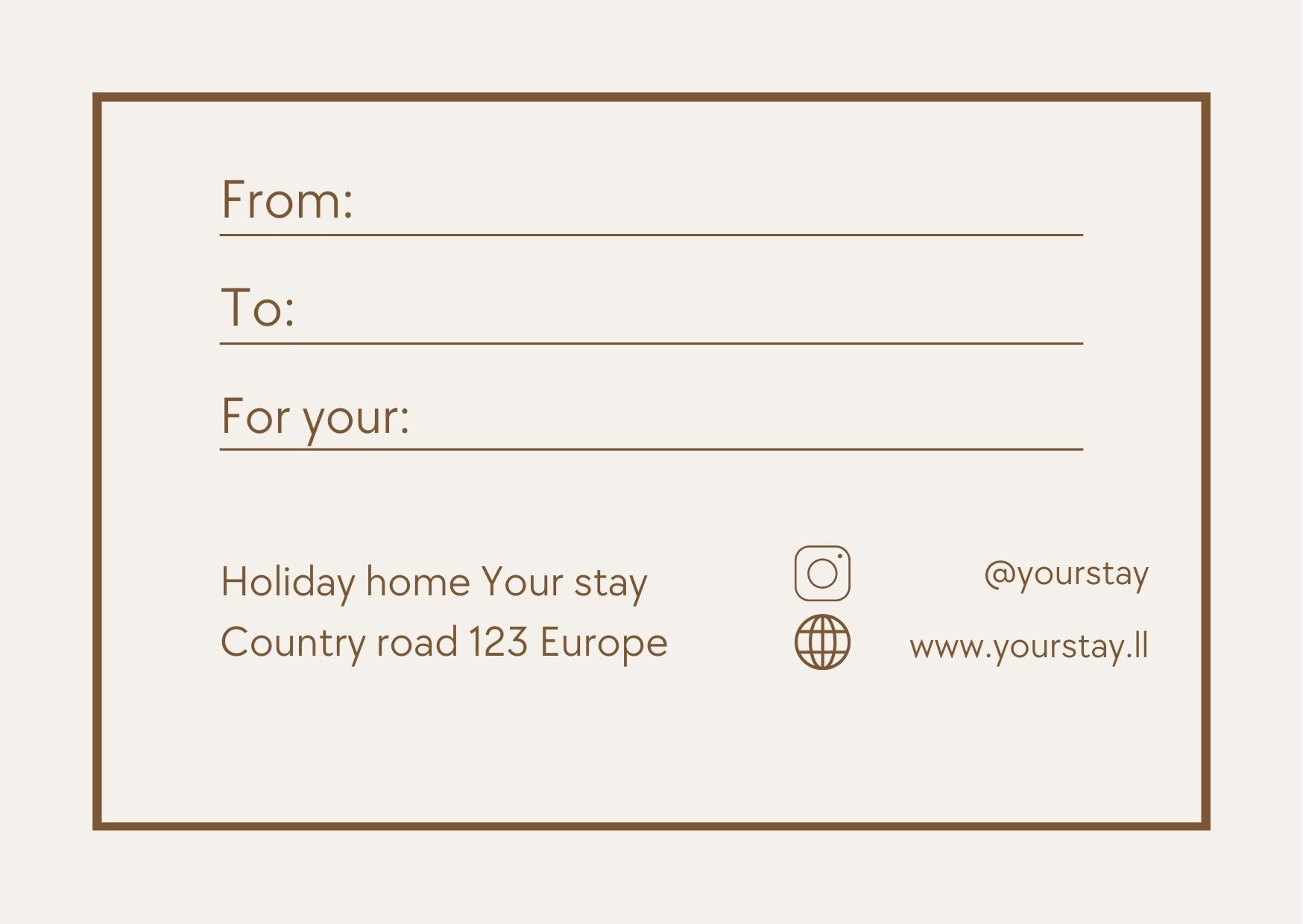 Airbnb Gift Card Template, Editable, Canva, Giftcard for Holliday ...