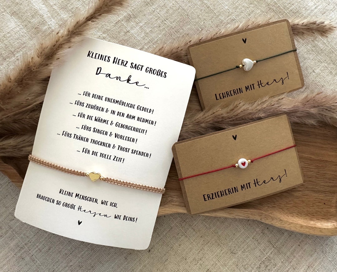 Bracelet Macrame Kindergarten Teacher With Heart Farewell Gift for ...