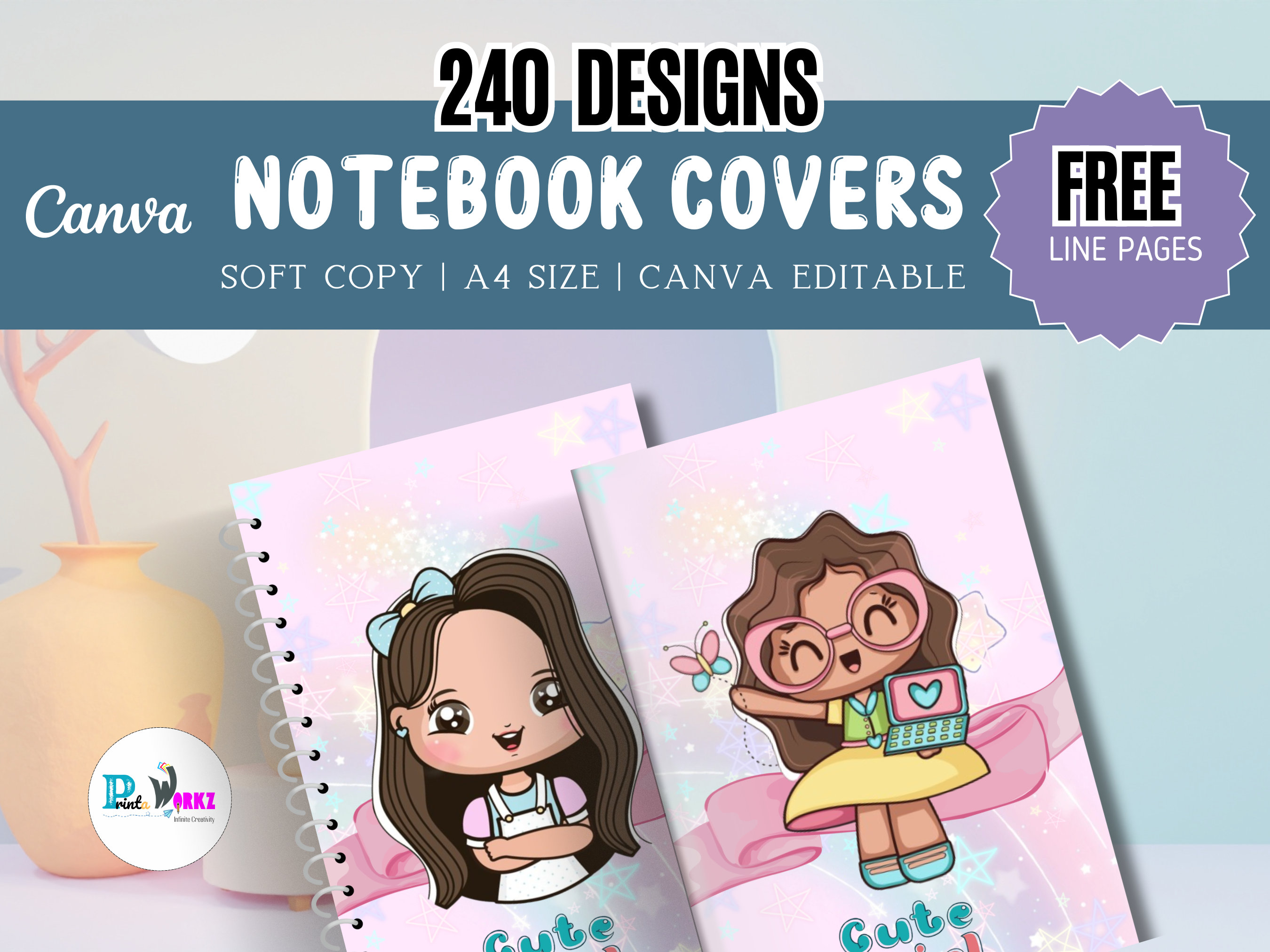 Canva Editable Notes Journal Cover | Planner Cover | Printable Covers ...