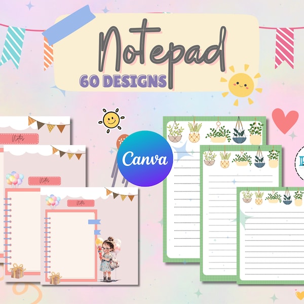 Printable Notepad - Etsy