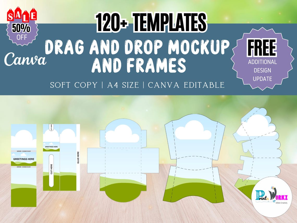 94 Canva Editable Drag and Drop Mockup and Frames Chip Bags, Party ...