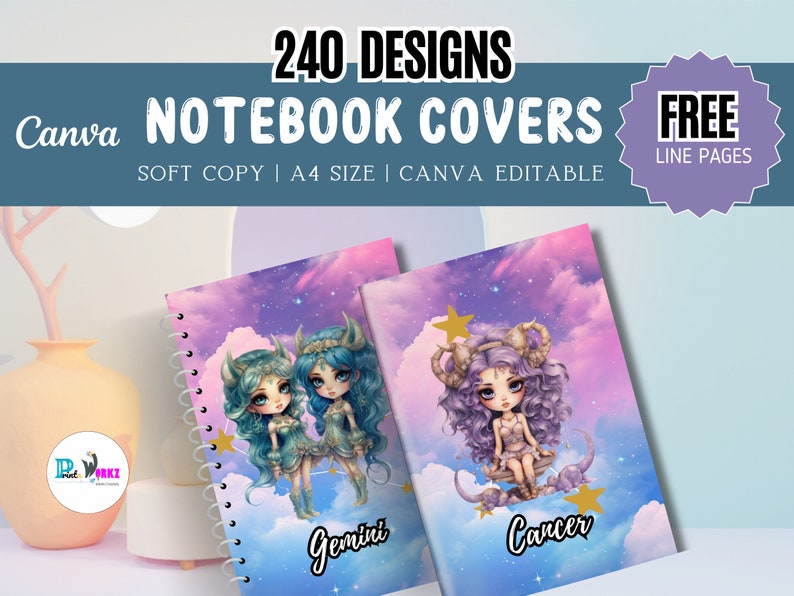 Canva Editable Notebook Cover Designs | A4 Printable (digital Download ...