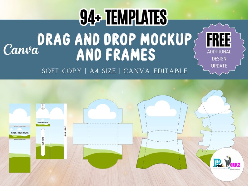 94 Canva Editable Drag and Drop Mockup and Frames Chip Bags, Party ...