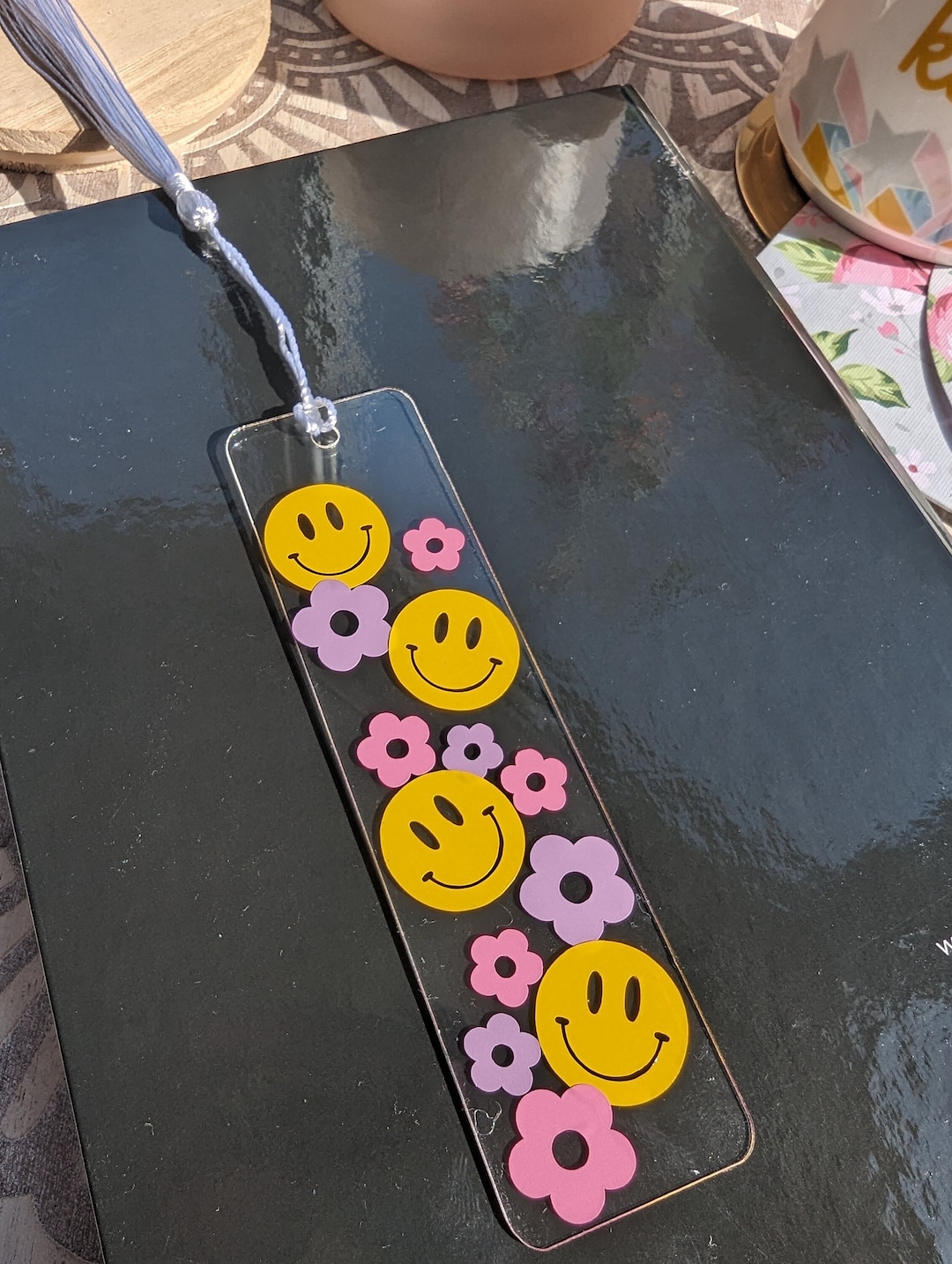 Smiley Face and Flowers Bookmark, Gift for Mum, Sister, Girlfriend ...