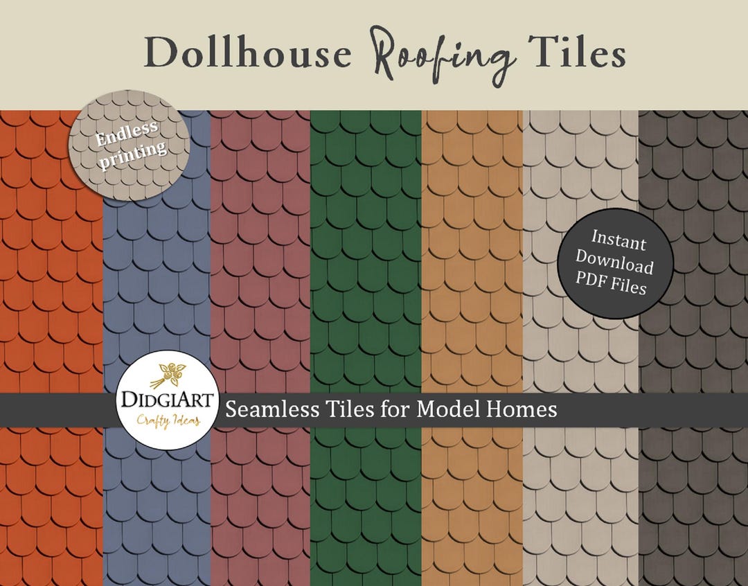 Dollhouse Roof Tiles for Model Homes | 1:12 Miniature Shingle Brick ...
