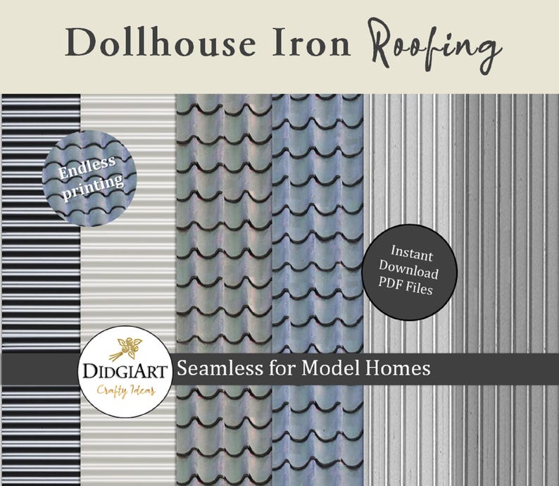 Miniature Iron Roofing, Metal Sheet Tiles for Model Doll House ...