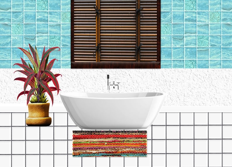 Miniature Bathroom, Kitchen Tiles for Doll Model Homes | Aqua Blue ...
